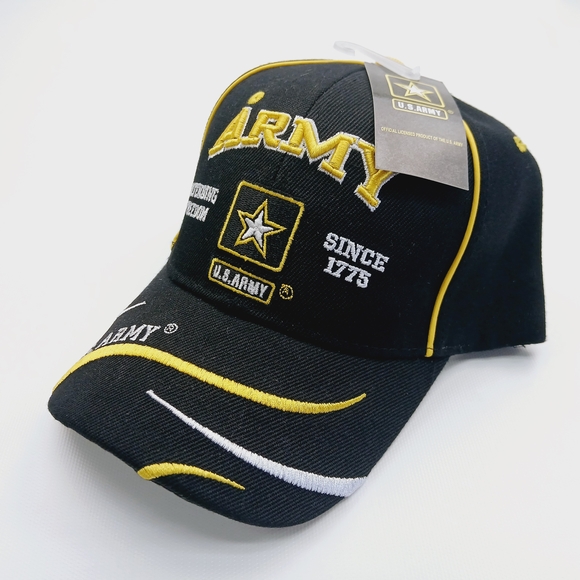 Accessories | Black And Yellow Us Army Cap | Poshmark